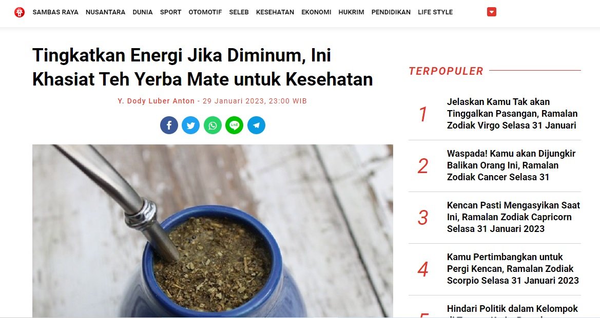 Un medio indonesio alabó las propiedades de la Yerba Mate en beneficio ...