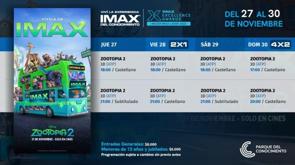 Zootopia 2 llega al Imax del Conocimiento